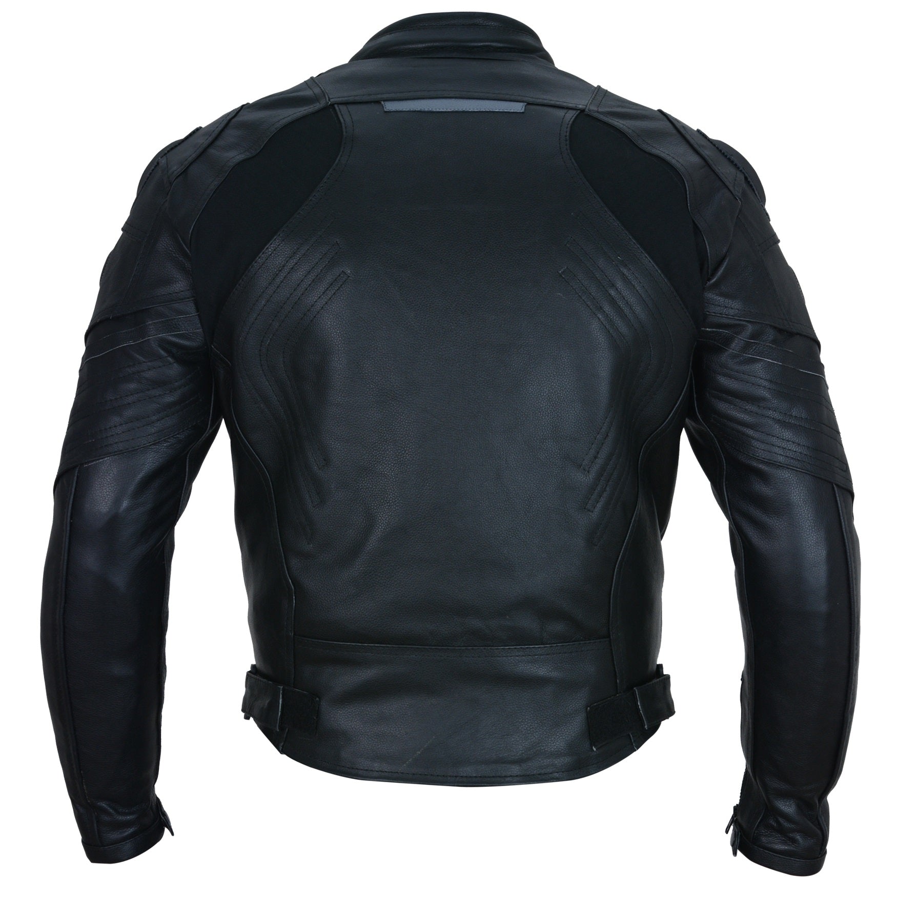 Home / Products / Black Leather Motorcycle Jacket - Protective Armor ...