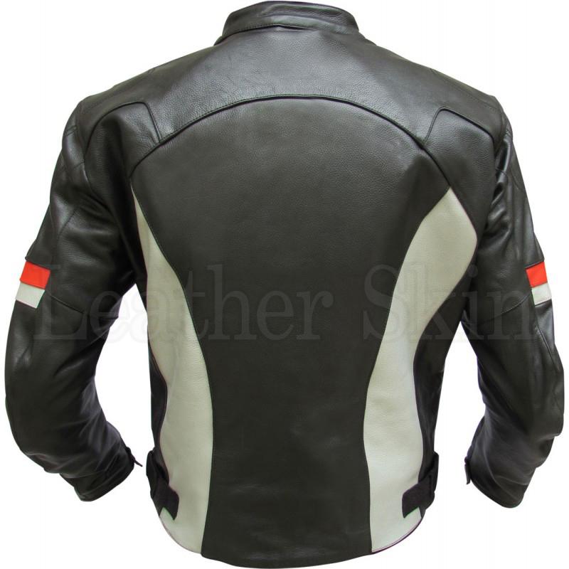 Leather Skin Black Biker Motorcycle Racing Genuine Leather Jacket