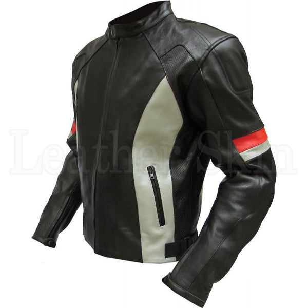 Home / Products / Leather Skin Black Biker Motorcycle Racing Genuine ...