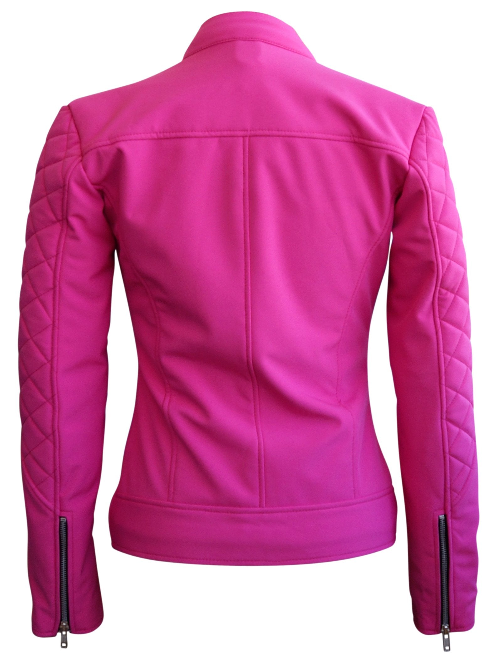 Women Pink Softshell Quilted Jacket with Black Lining