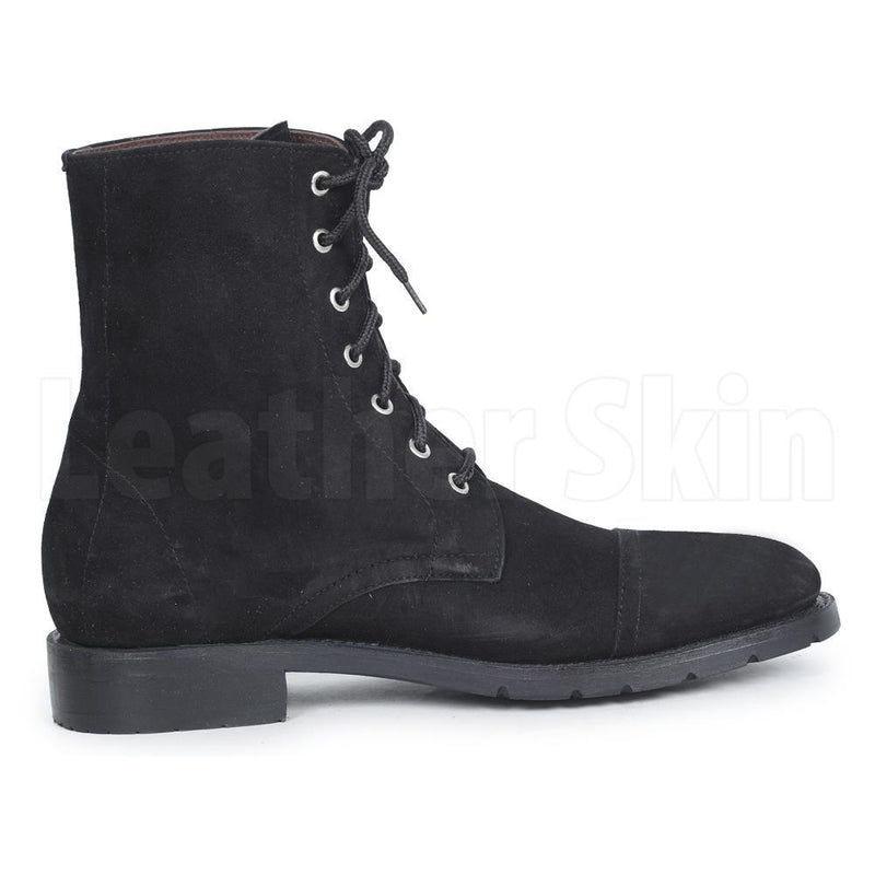 Home / Products / Men Black Suede Lace up Ankle Genuine Leather Boots