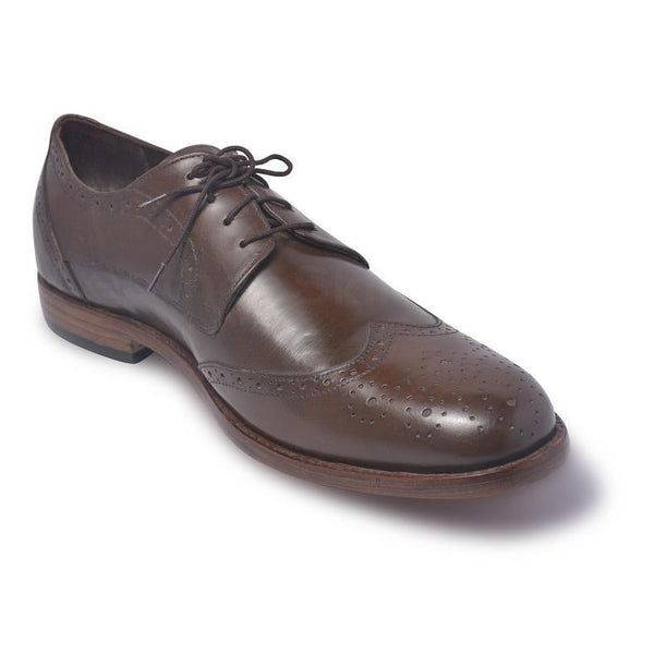 Home / Products / Men Brown Derby Brogue Wingtip Laces Genuine Leather ...
