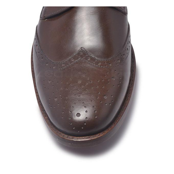 Home / Products / Men Brown Derby Brogue Wingtip Laces Genuine Leather ...