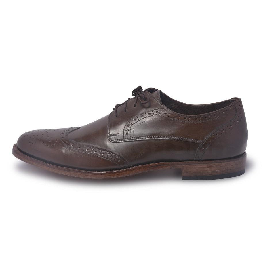 Home / Products / Men Brown Derby Brogue Wingtip Laces Genuine Leather ...