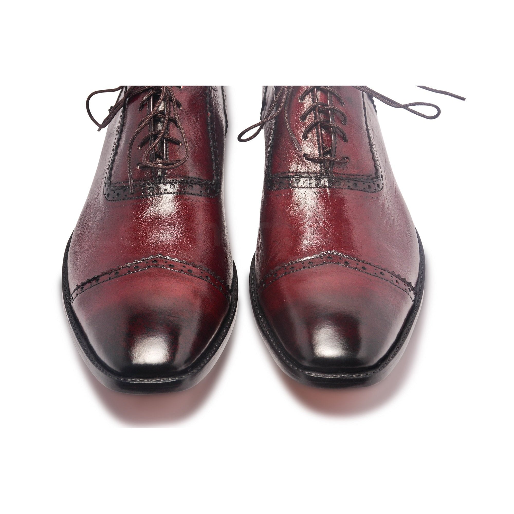 Home / Products / Men Two Tone Red Oxford Glossy Genuine Leather Shoes