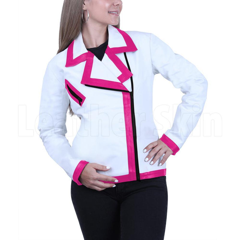 Home / Products / White Combo Leather Jacket for Women