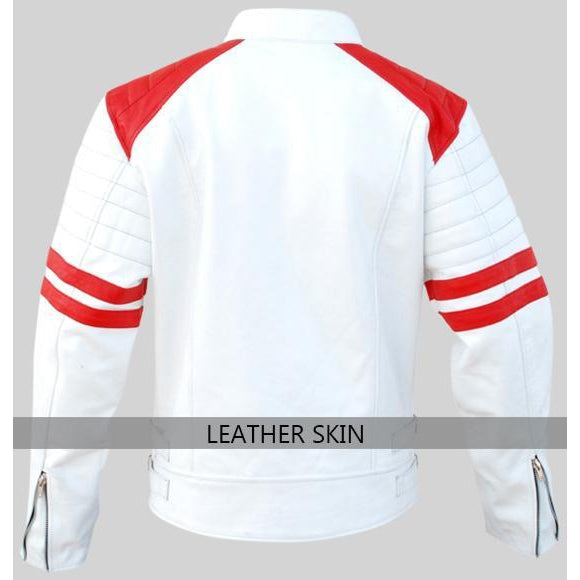 Home / Products / NWT White Men Mens with Red Patches Genuine Leather ...