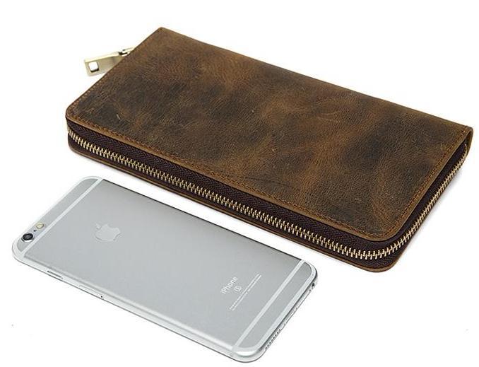 Coffee Color Genuine Leather Men Purse with Superb Surface Vintage Finish