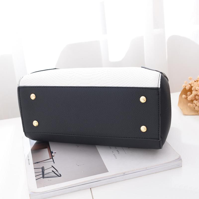 Women Dual Color Combo Fresh Faux-Leather Tote Bag