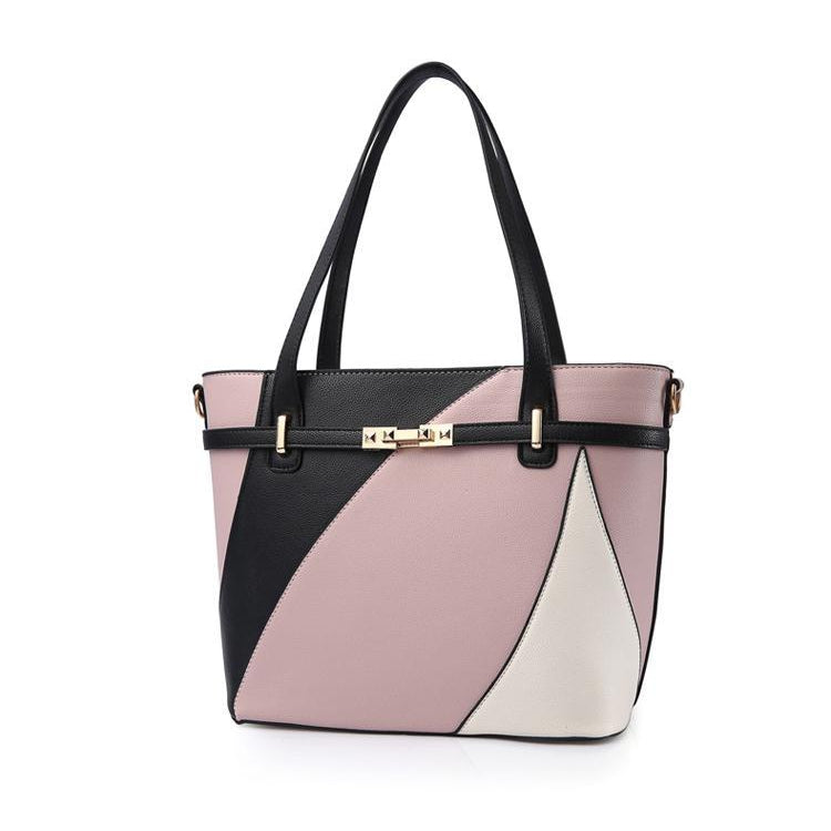 Home / Products / Women Asymmetrical Style Tri Color Synthetic Tote ...