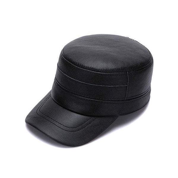 Men Military Leather Cap with Impeccable Quality