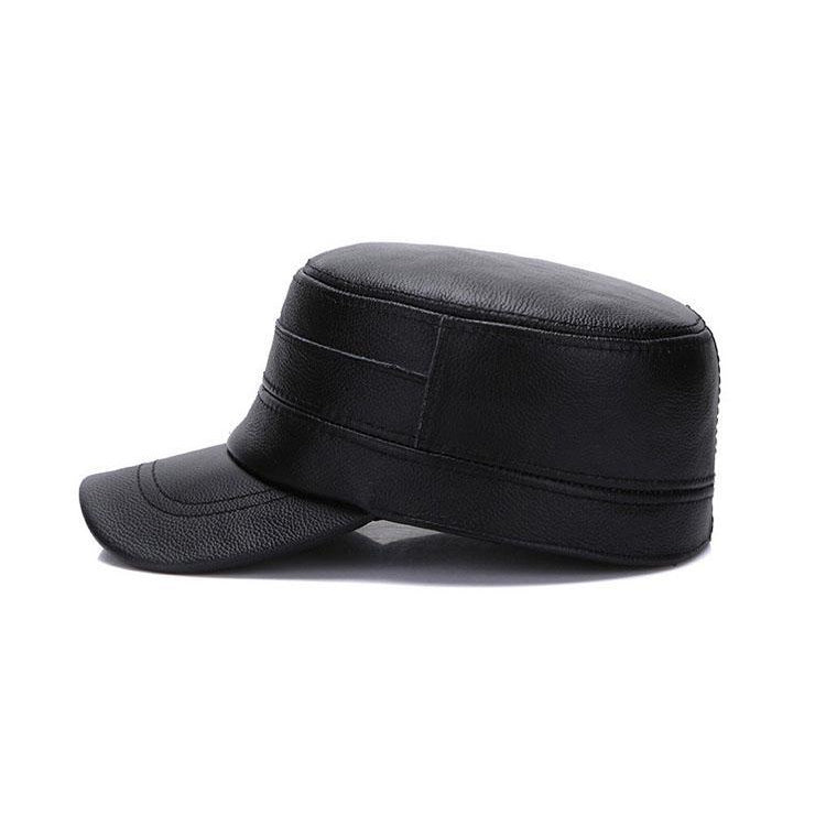 Men Military Leather Cap with Impeccable Quality