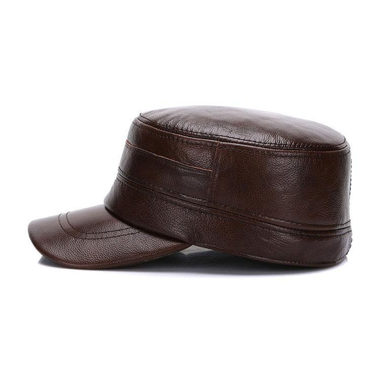 Men Military Leather Cap with Impeccable Quality