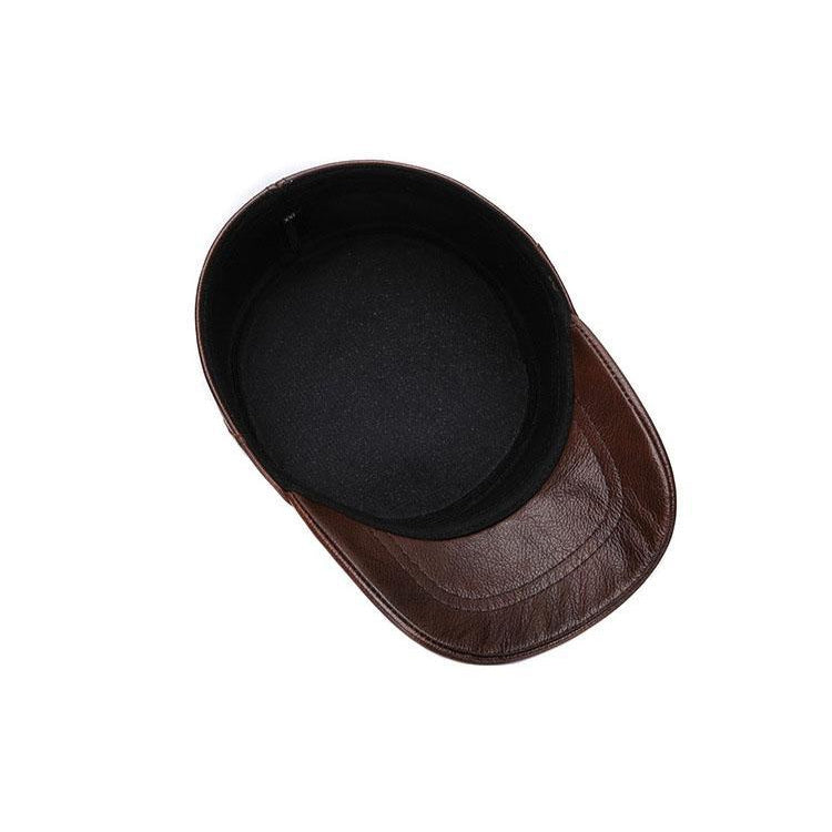 Men Military Leather Cap with Impeccable Quality