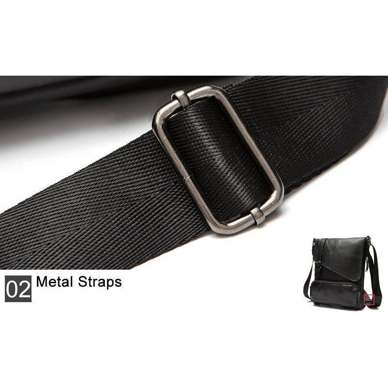 Home / Products / Men Black Natural Leather Shoulder Bag with a Belt ...